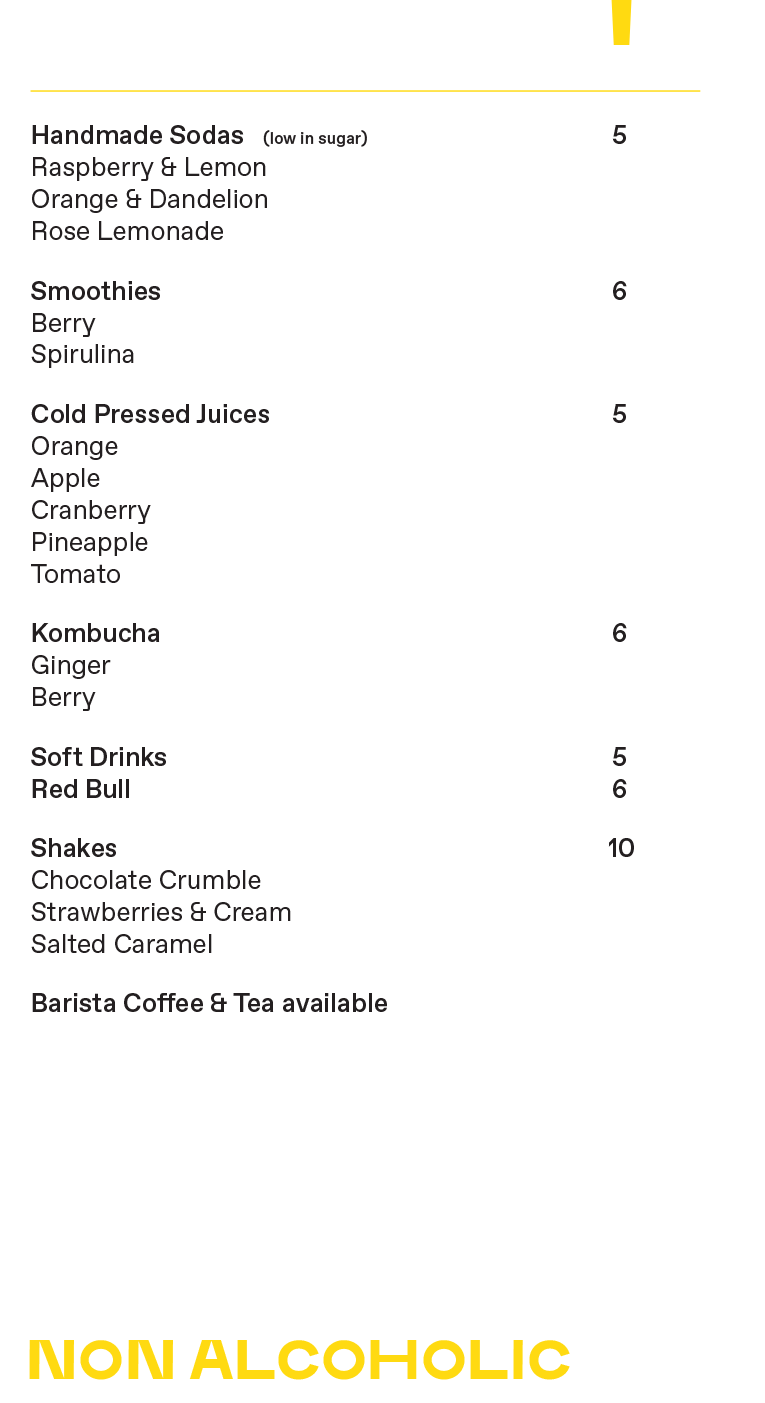 Drinks Menu – Public Drinks